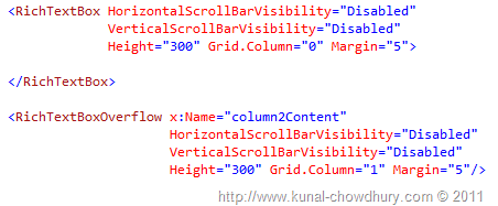 Multi Column Text support in Silverlight 5 | Kunal Chowdhury